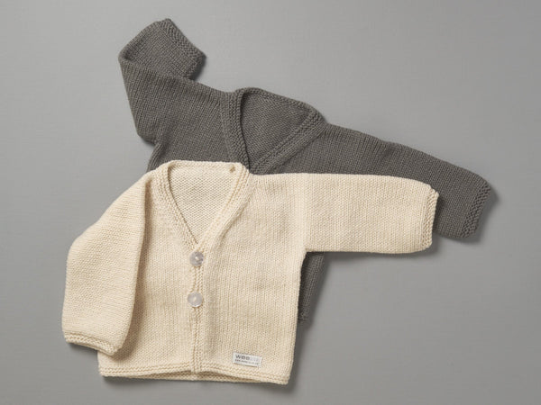 Hand Knitted Baby Cardigan - Natural | Weebits - Made Good